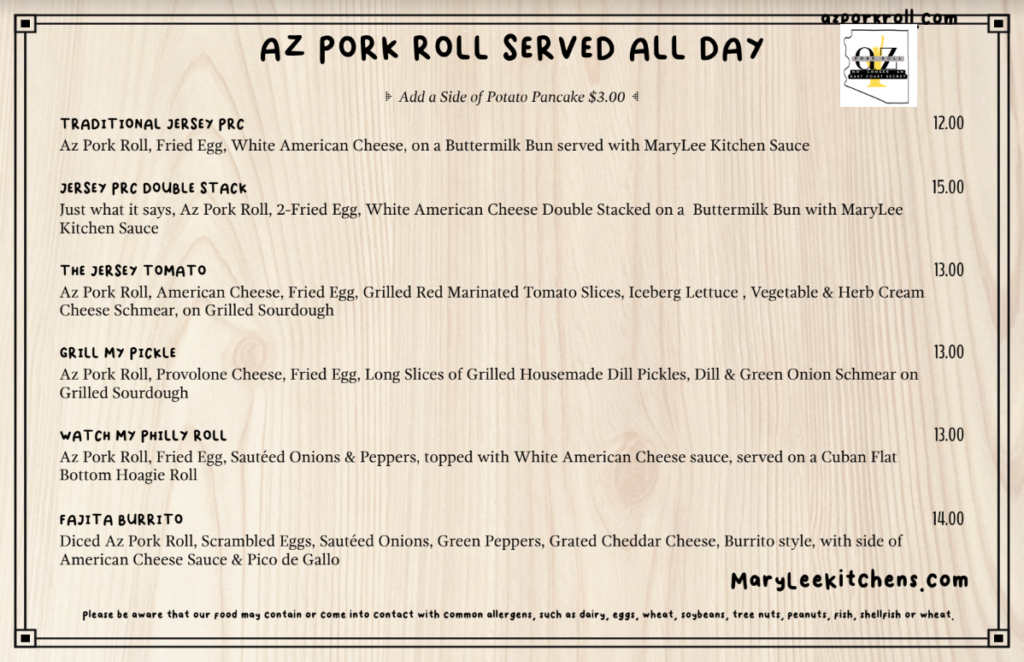 Our Menu - MaryLee Kitchens